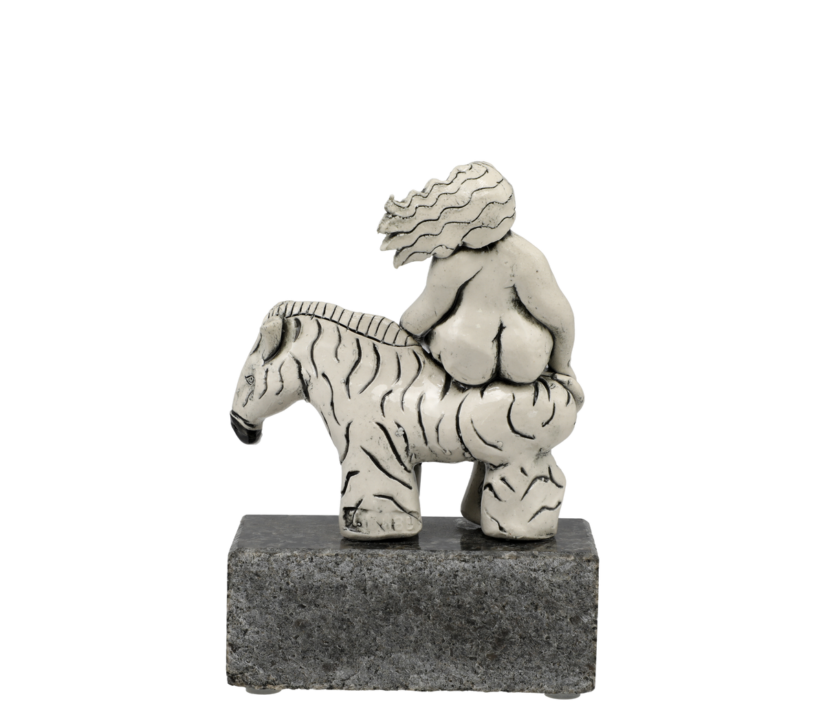 Lady on Zebra Statuette – KEENTU